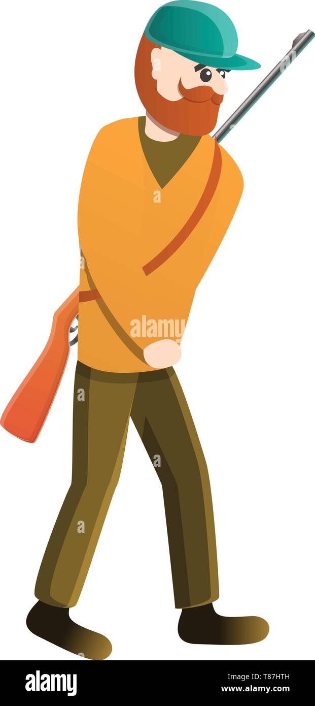 Hunter going to forest icon. Cartoon of hunter going to forest vector ...