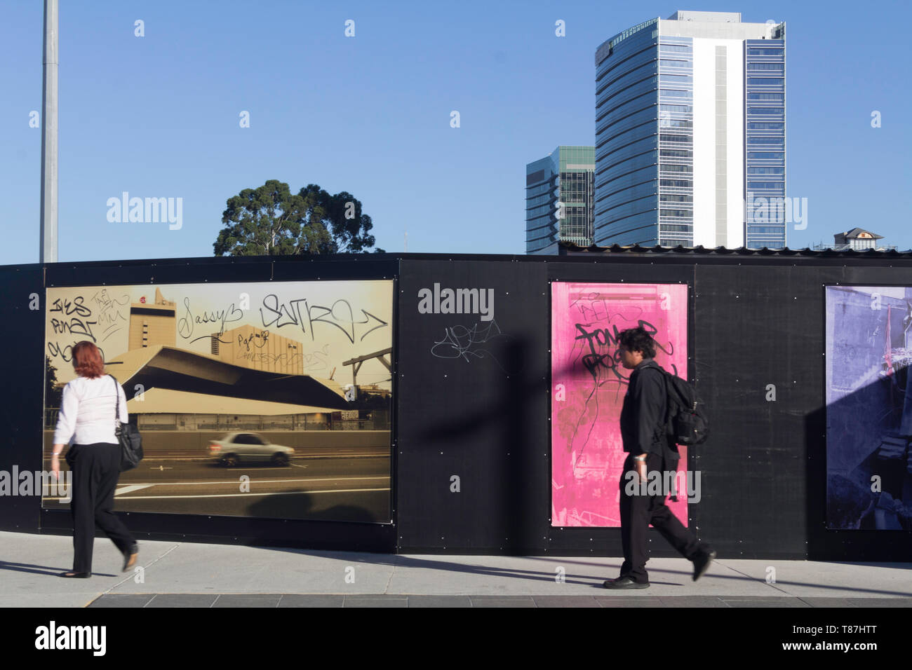 Pert, Western Australia, Australia -16/01/2013 : Wall with street art ...