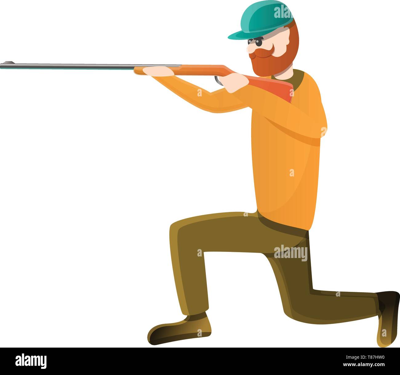 Hunter ready for shooting icon. Cartoon of hunter ready for shooting ...