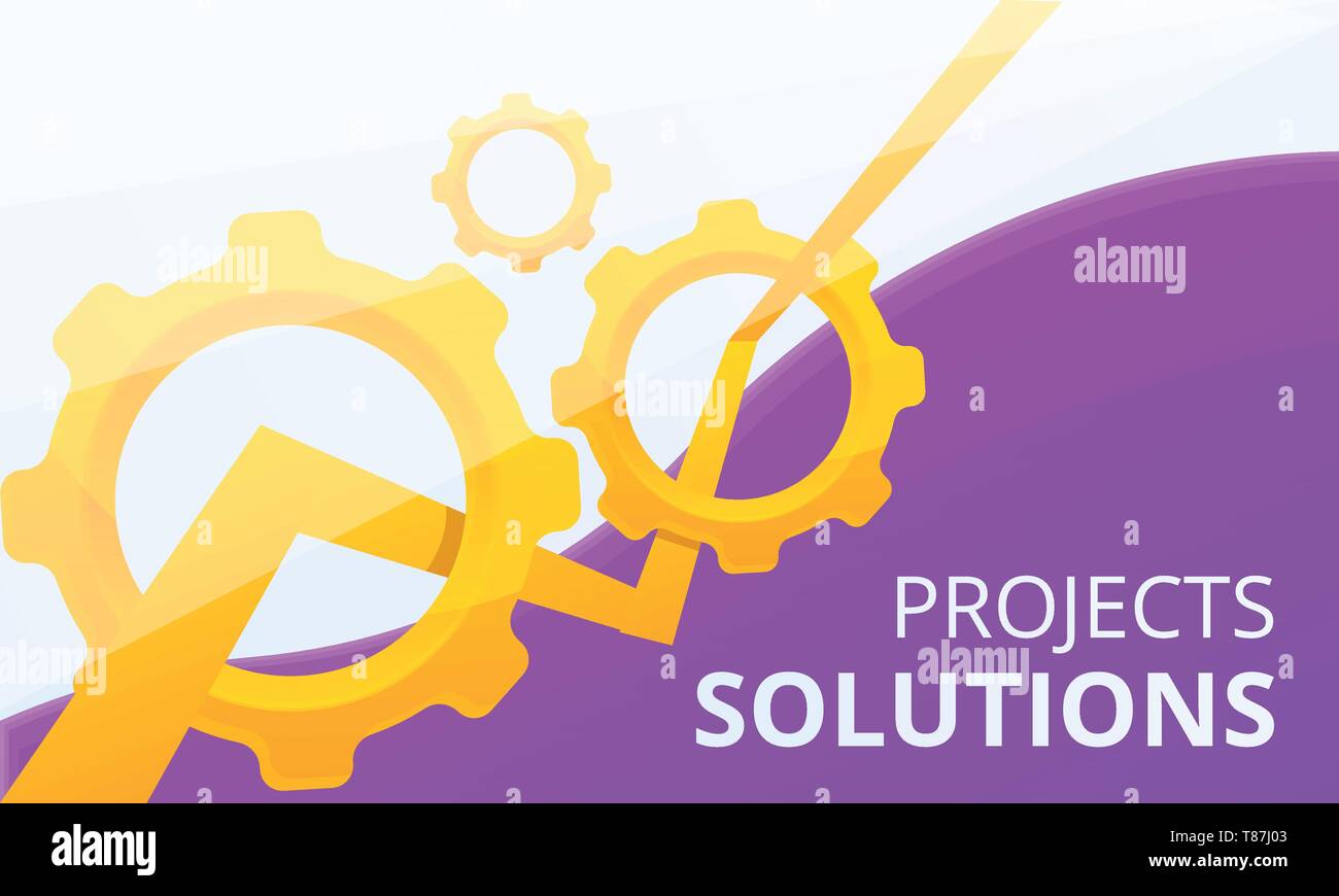 Project solution concept banner. Cartoon illustration of project ...