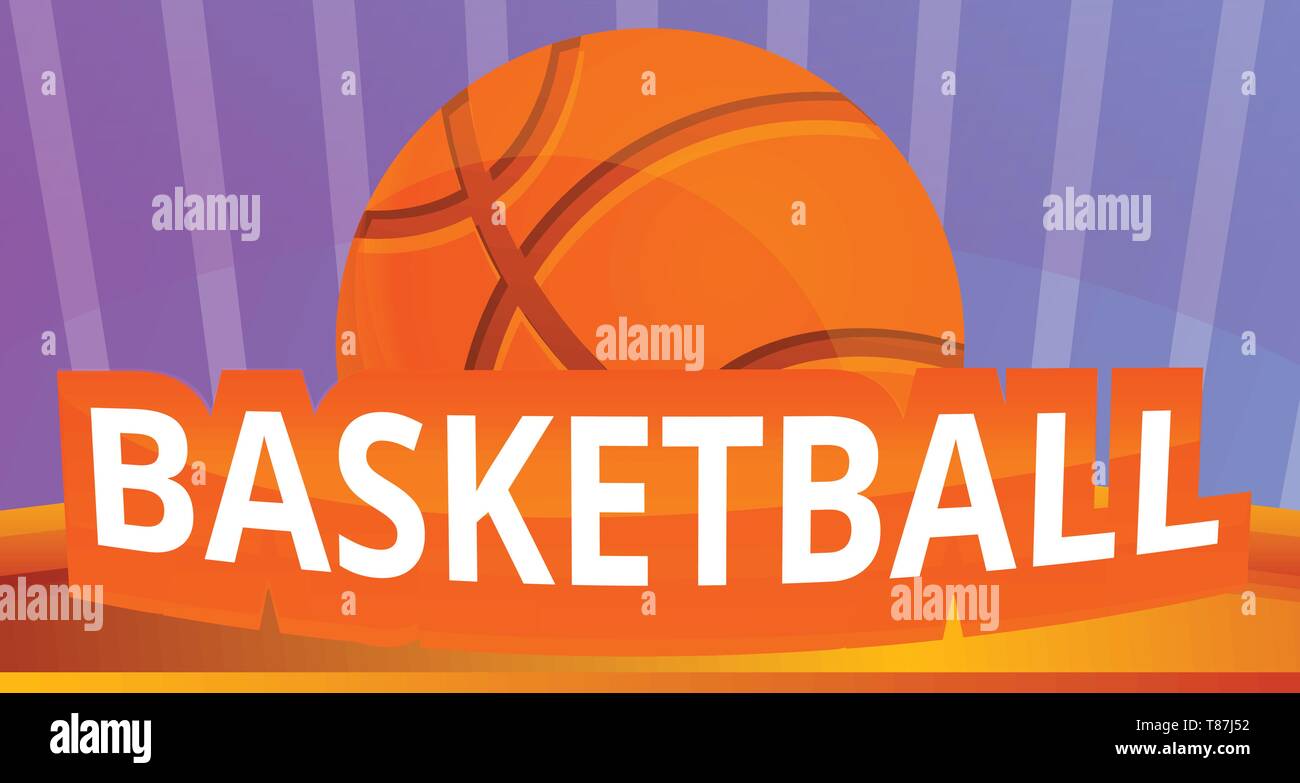 Basketball ball concept banner. Cartoon illustration of basketball ball ...