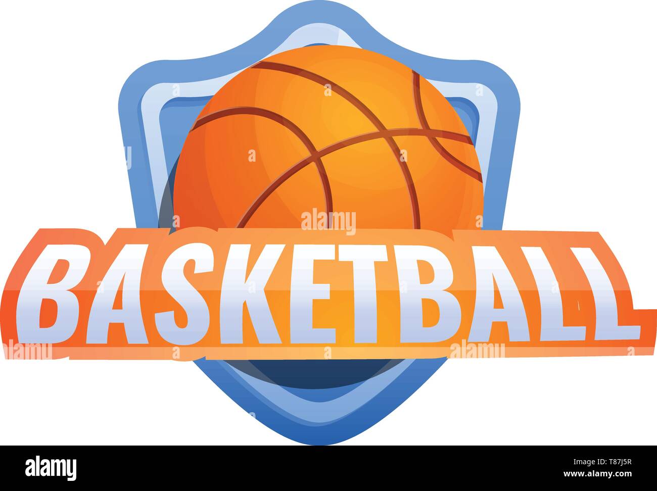 Basketball shield ball logo. Cartoon of basketball shield ball vector ...