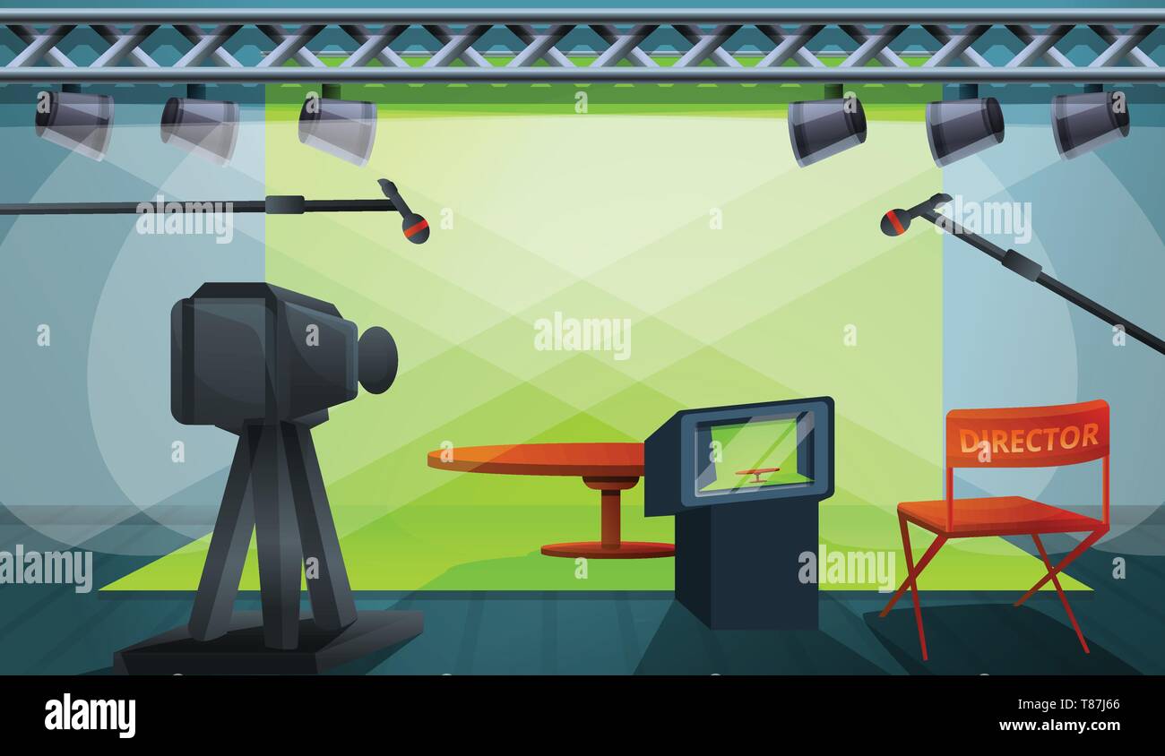 Director film production concept banner. Cartoon illustration of ...