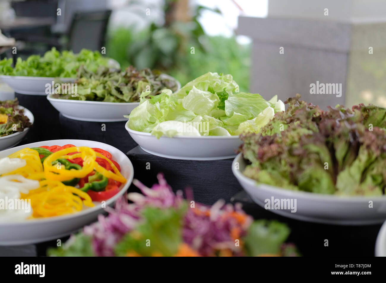 vegetable food buffet catering in restaurant hotel. eating dining in ...