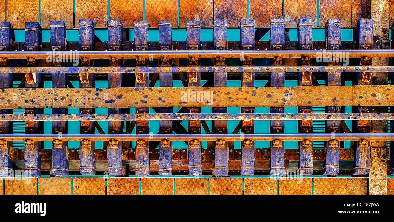 Railroad over water top view Stock Photo - Alamy