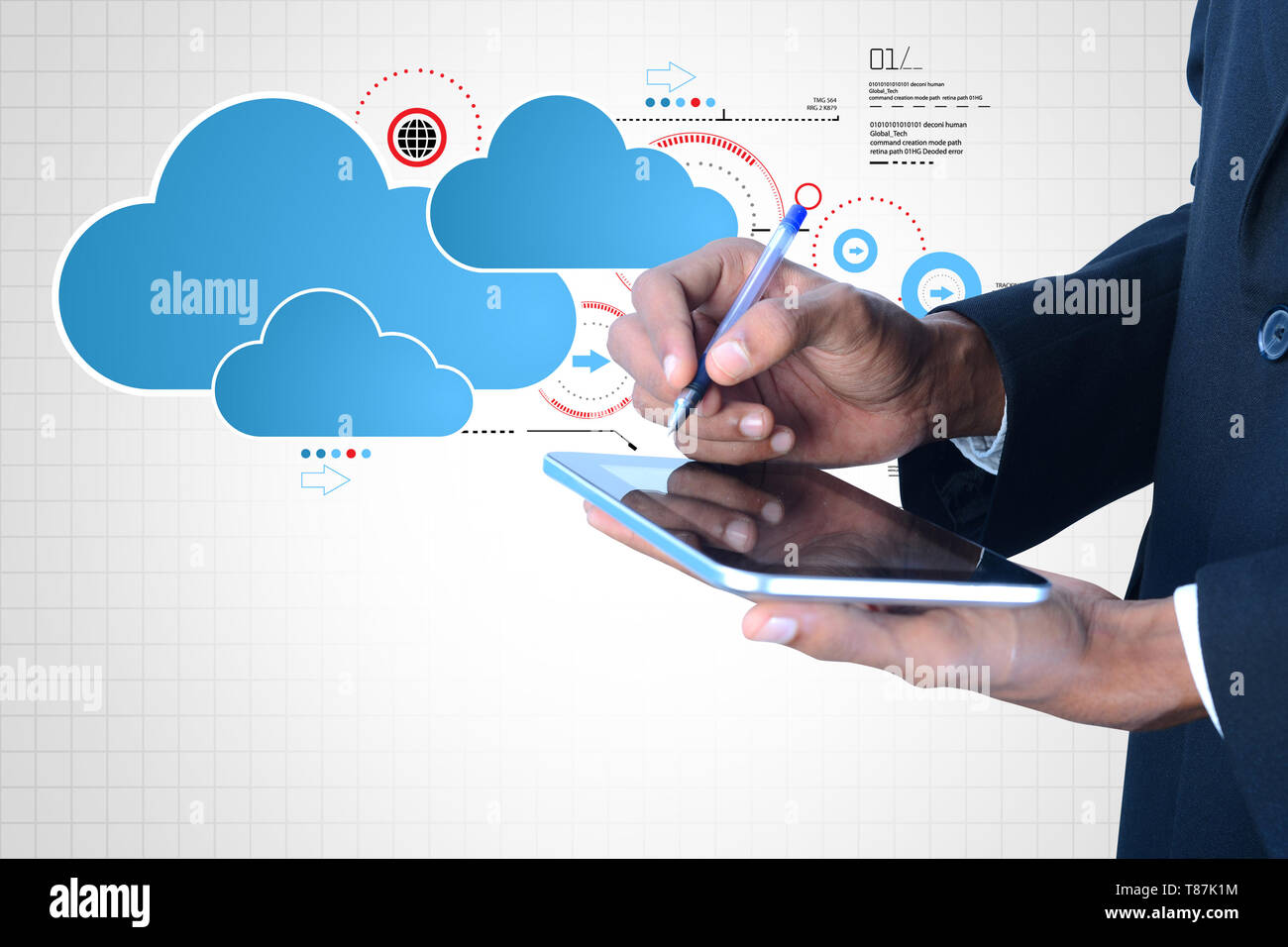 Digital illustration showing cloud storage hi-res stock photography and ...