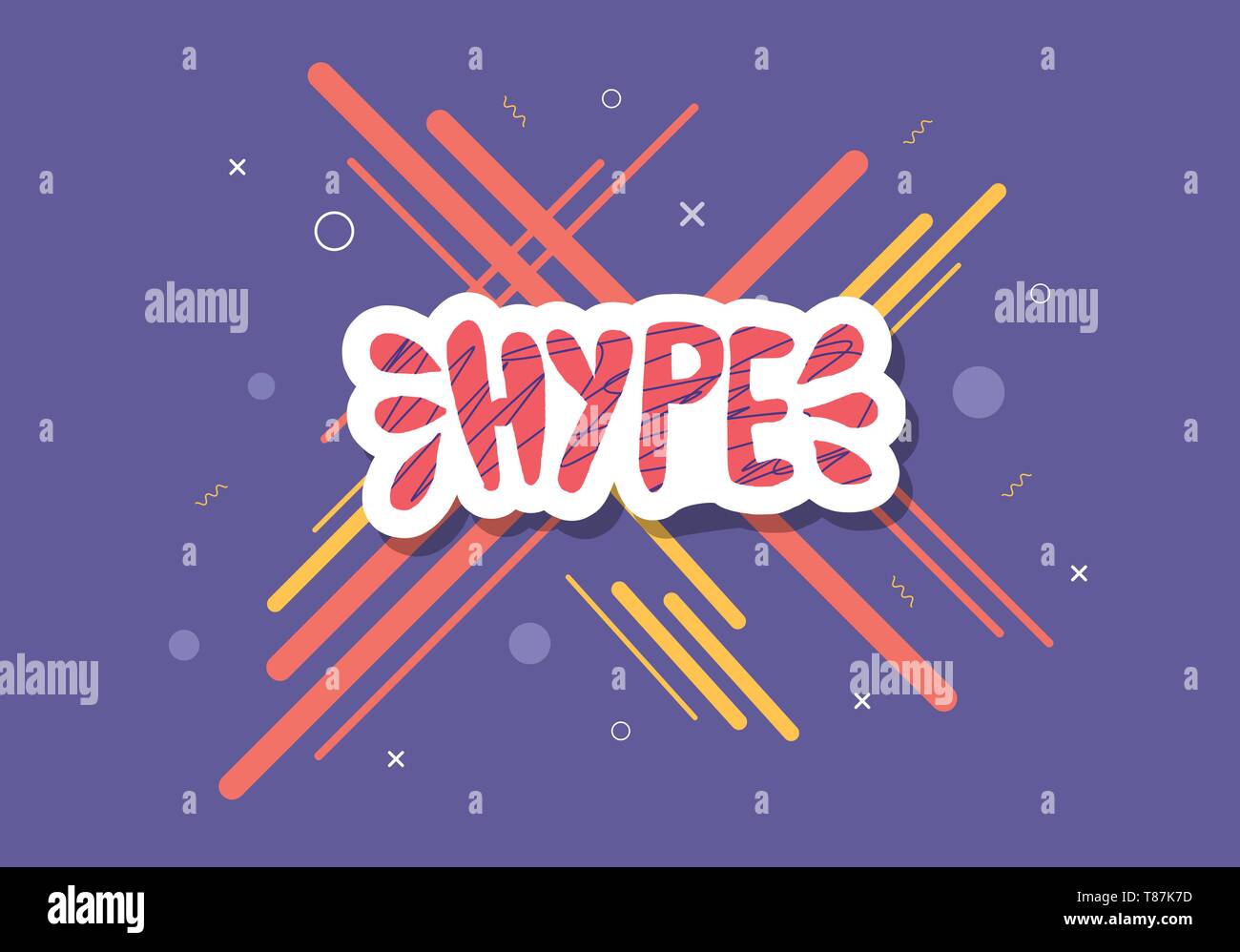 Hype handwritten lettering with geometric decoration. Poster vector ...