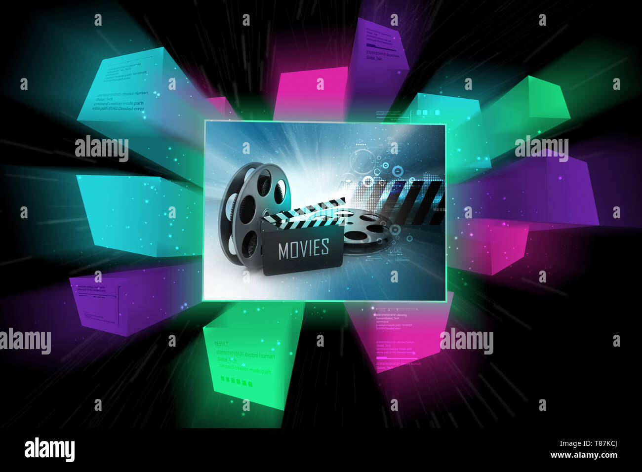 Film Reels and Clapper board Stock Photo - Alamy