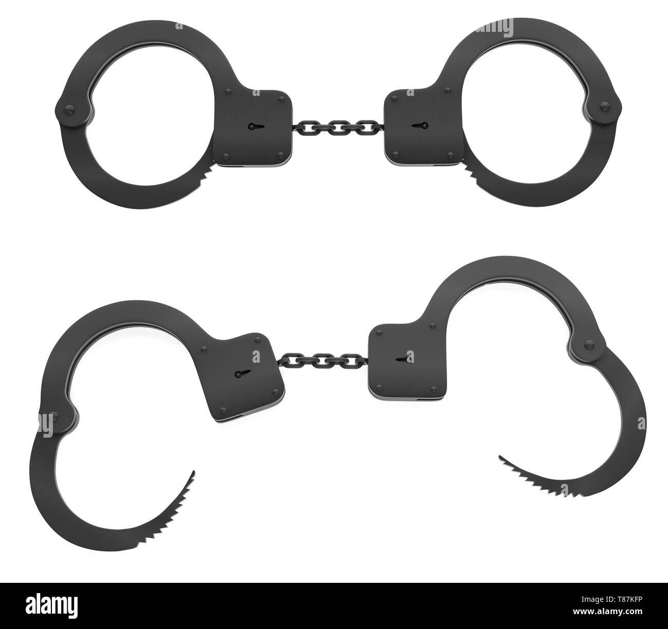 Handcuffs. 3d rendering illustration isolated on white background Stock ...