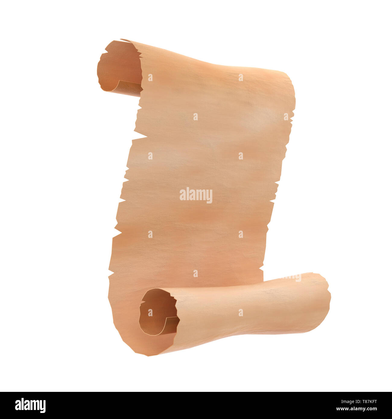 Parchment scroll. Blank paper. 3d rendering illustration isolated on ...