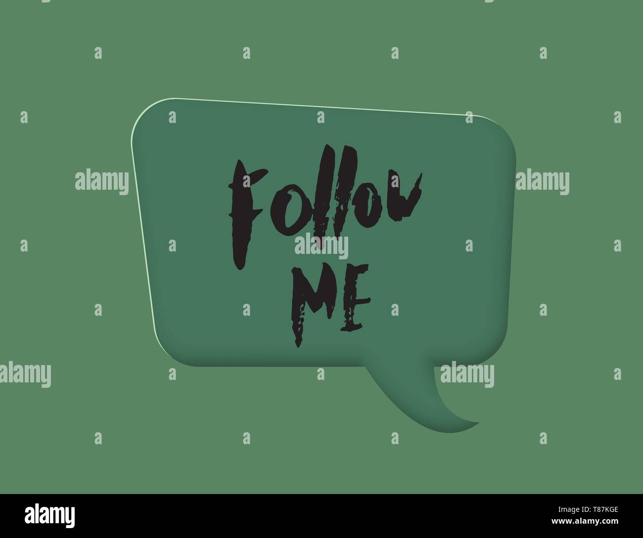 Follow me handwritten lettering with speech bubble for social media ...