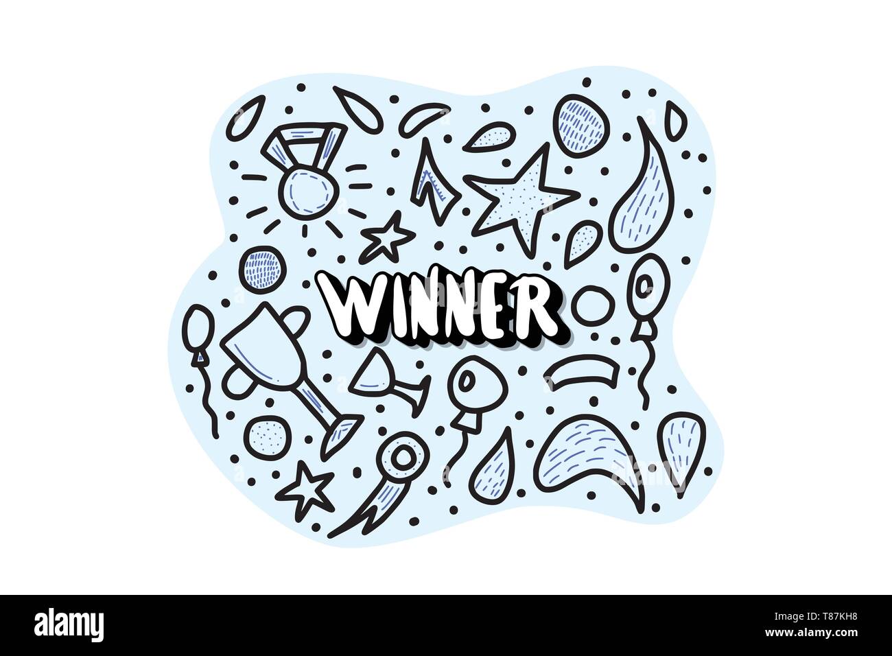 Winner lettering with decoration. Hanwritten quote conceptual ...