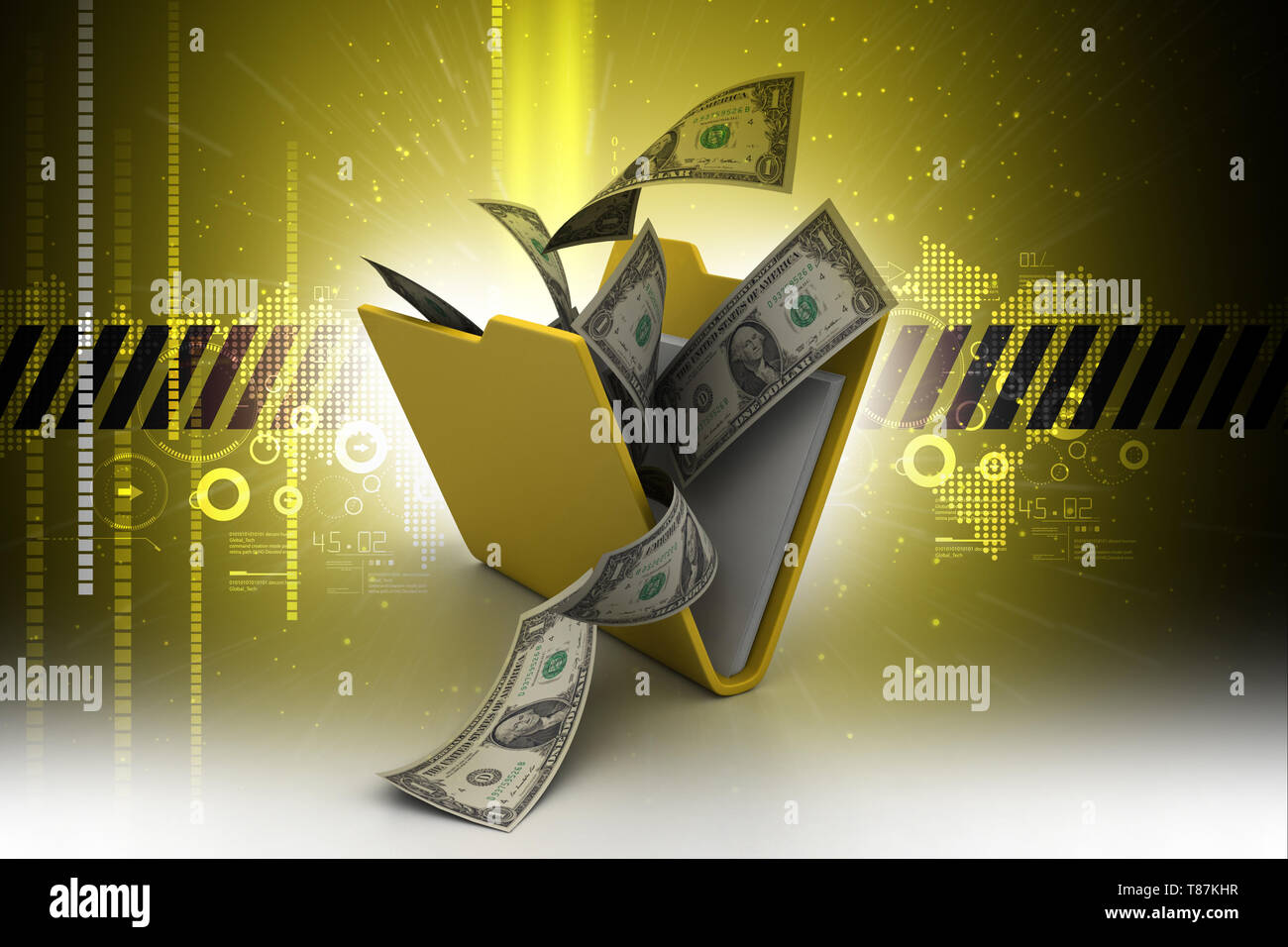 File folder with currency Stock Photo - Alamy