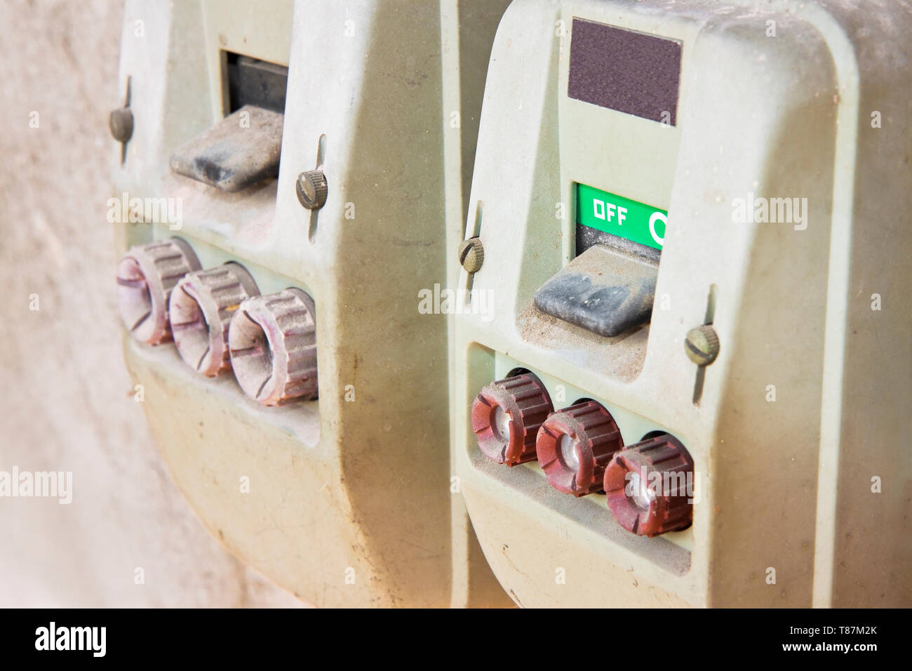 Old unused italian threephase switch for 380 volts in OFF position ...