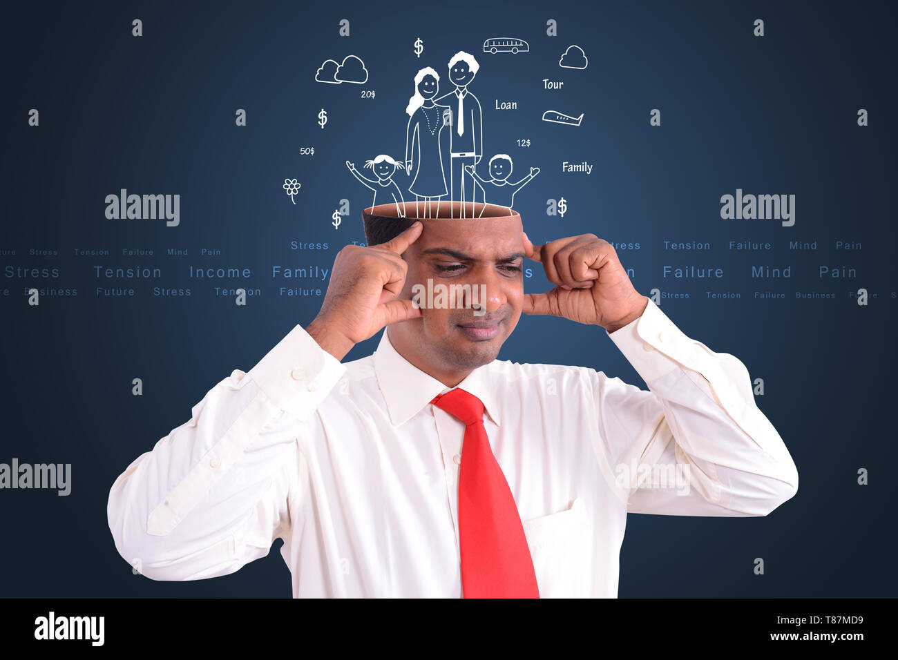 Man thinking about family Stock Photo - Alamy