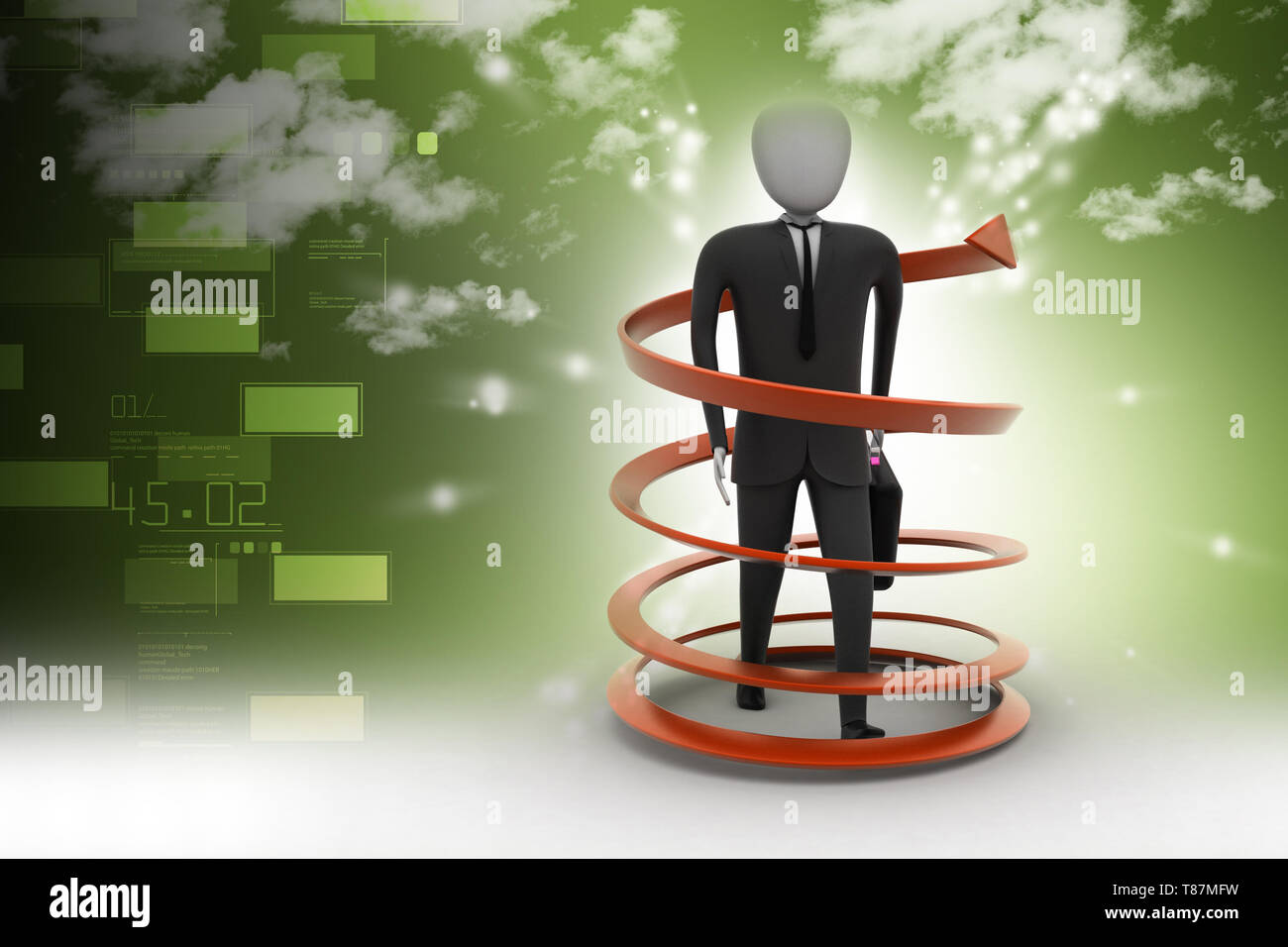 3d man business success concept Stock Photo - Alamy