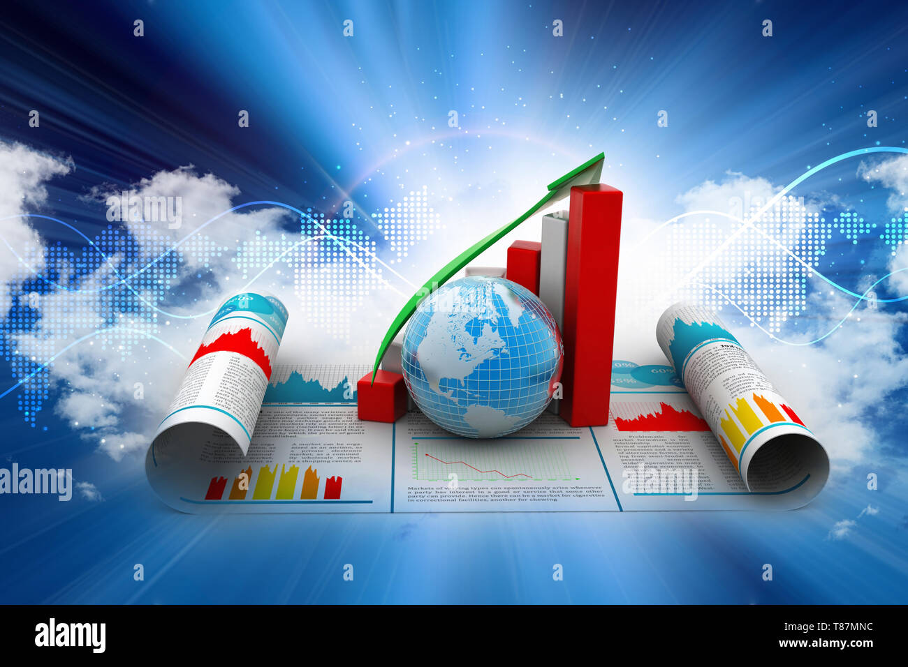 Globe and bar graph hi-res stock photography and images - Alamy