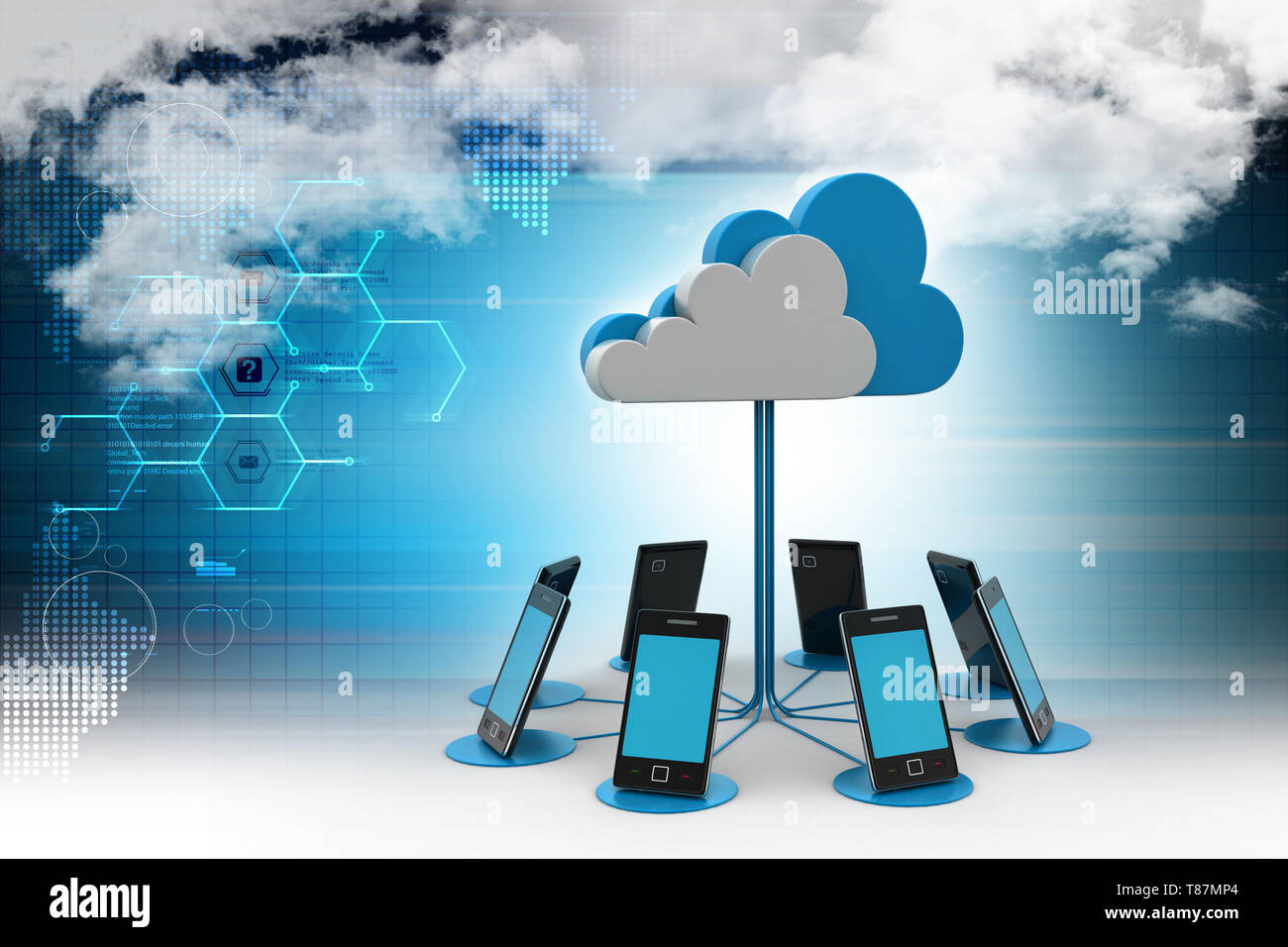 Cloud computing with smart phone Stock Photo - Alamy