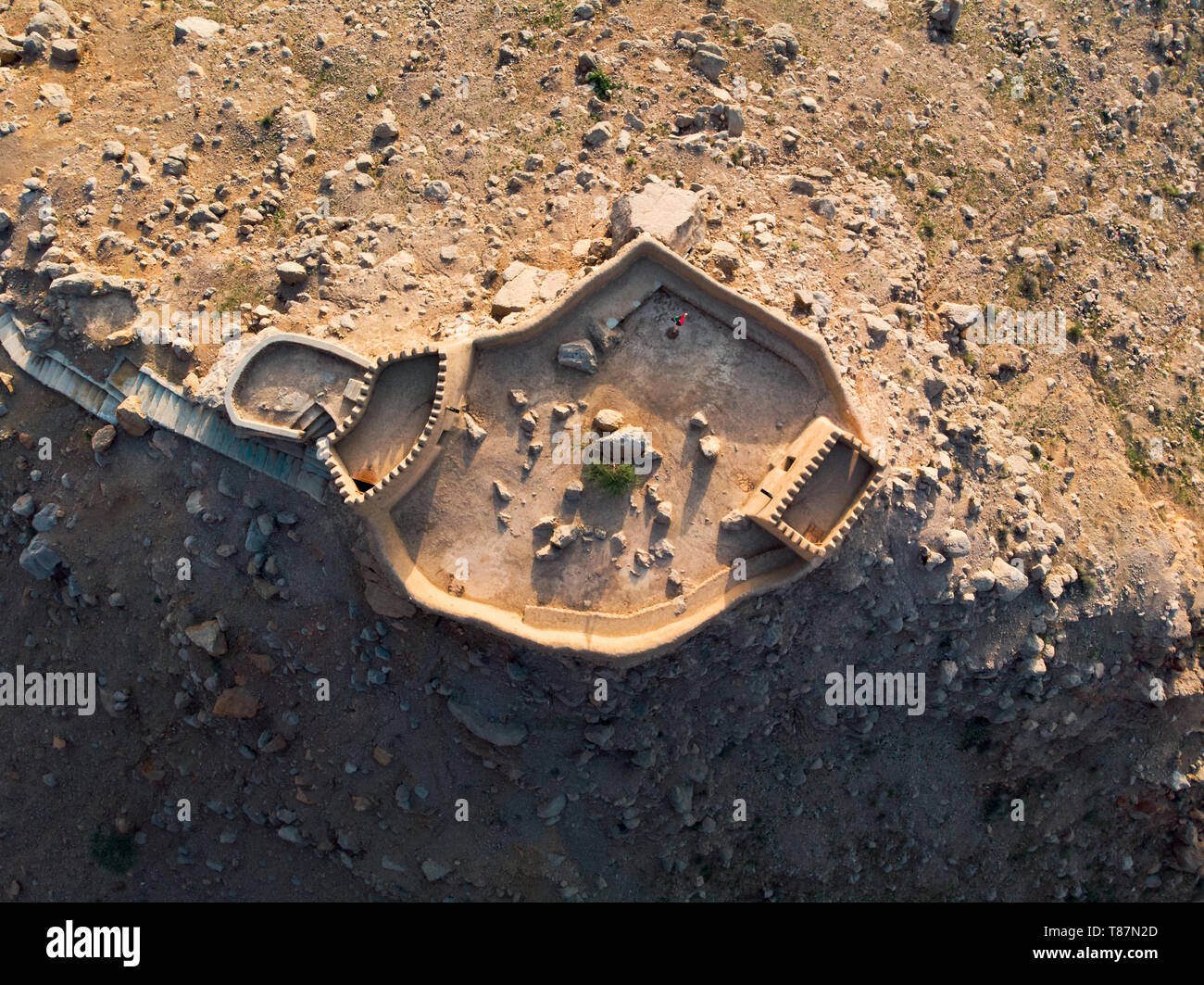 Dhayah Fort in Ras Khaimah emirate in UAE aerial top view Stock Photo ...