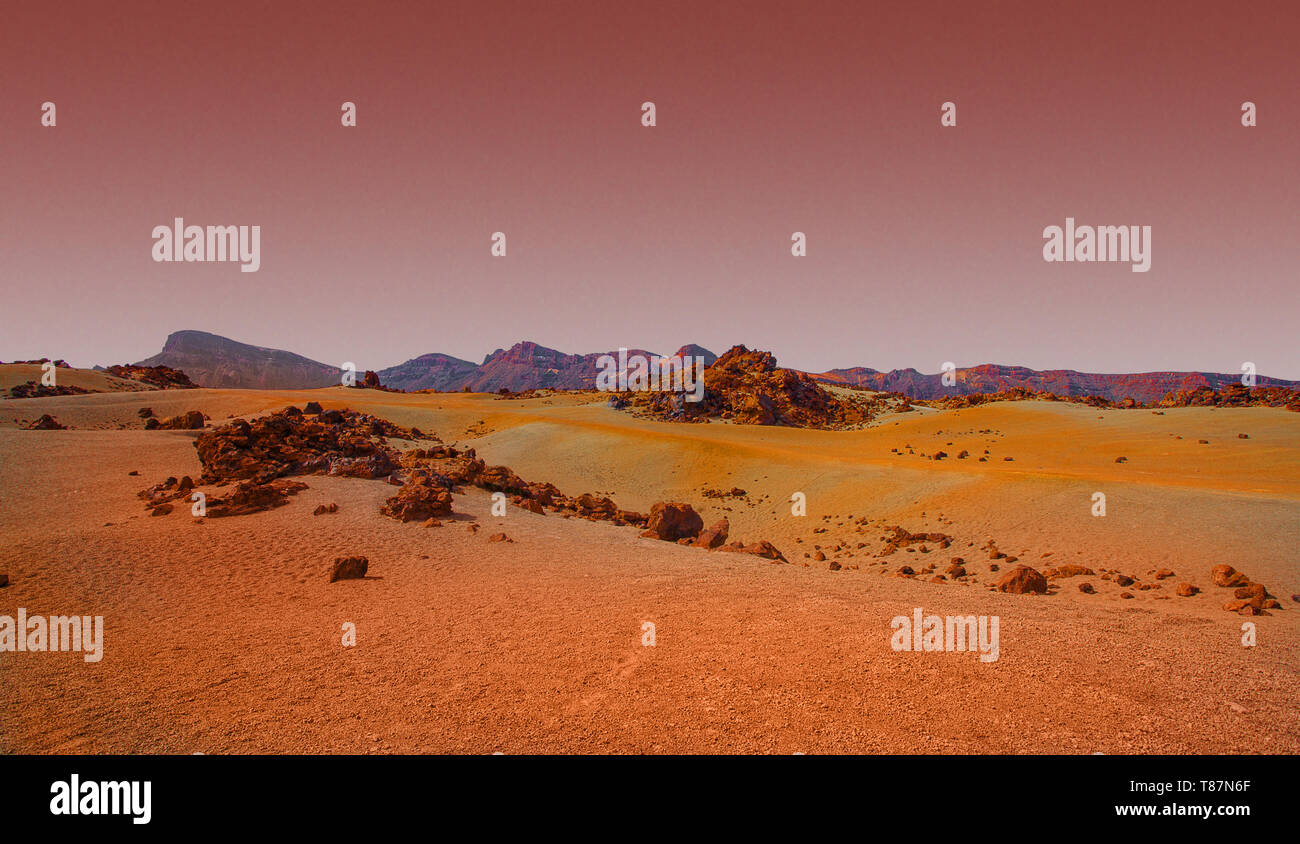A Red and Orange landscape from Mars Stock Photo - Alamy