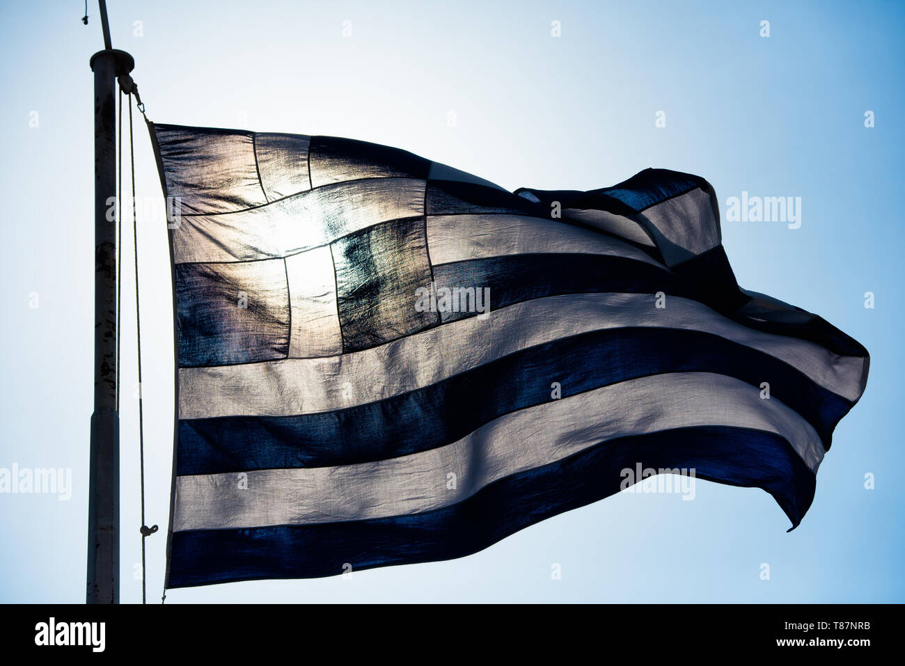 Greek Flag Against Sky Athens Greece // ATHENS, Greece — The Greek ...