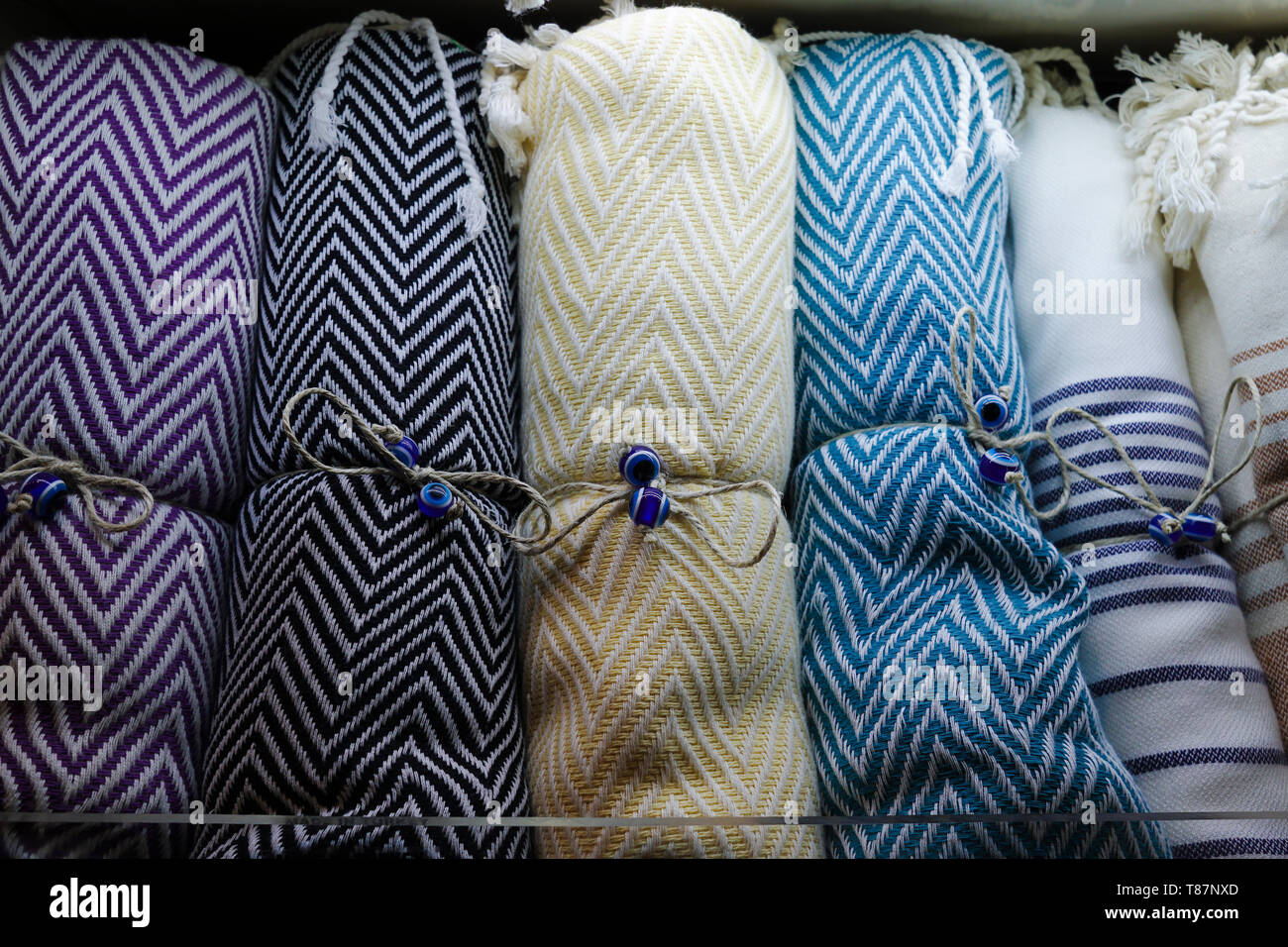 Colorful Towels for Turkish Baths are Known as Peshtemal Stock Photo ...