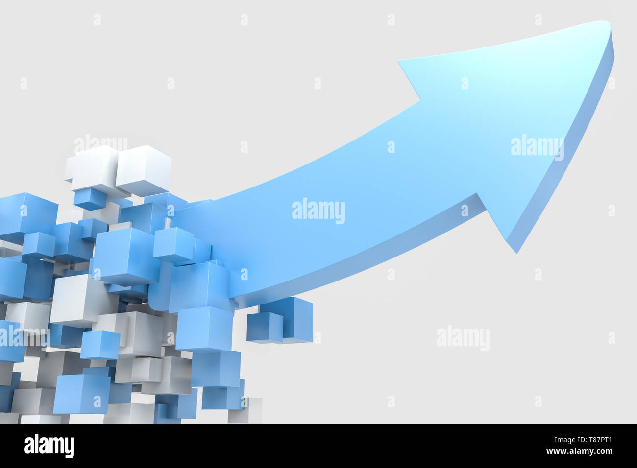 3d rendering, 3d model of arrow, the concept of development and ...