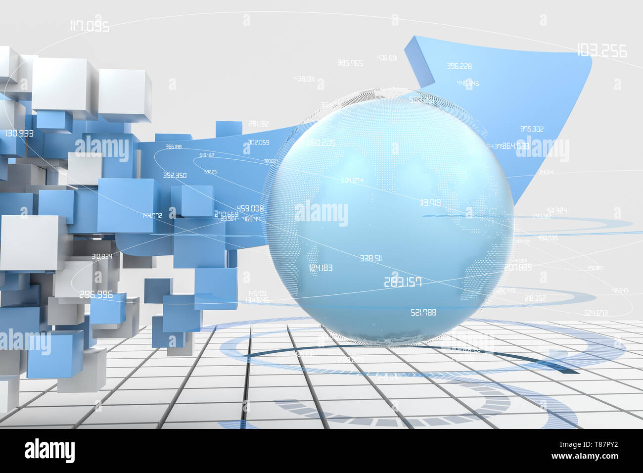 3d rendering, 3d model of arrow, the concept of development and ...