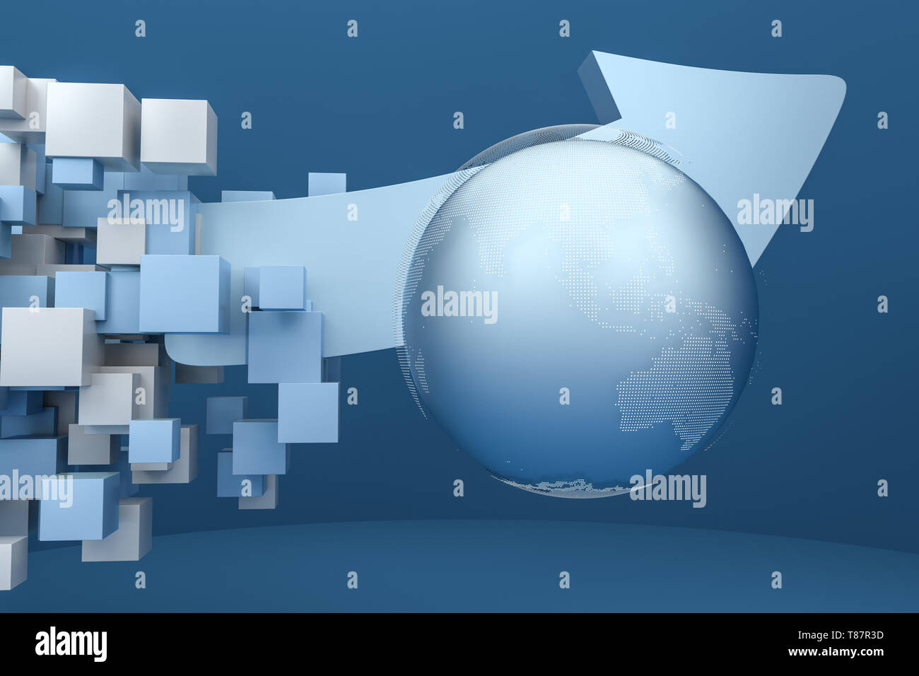 3d rendering, 3d model of arrow, the concept of development and ...