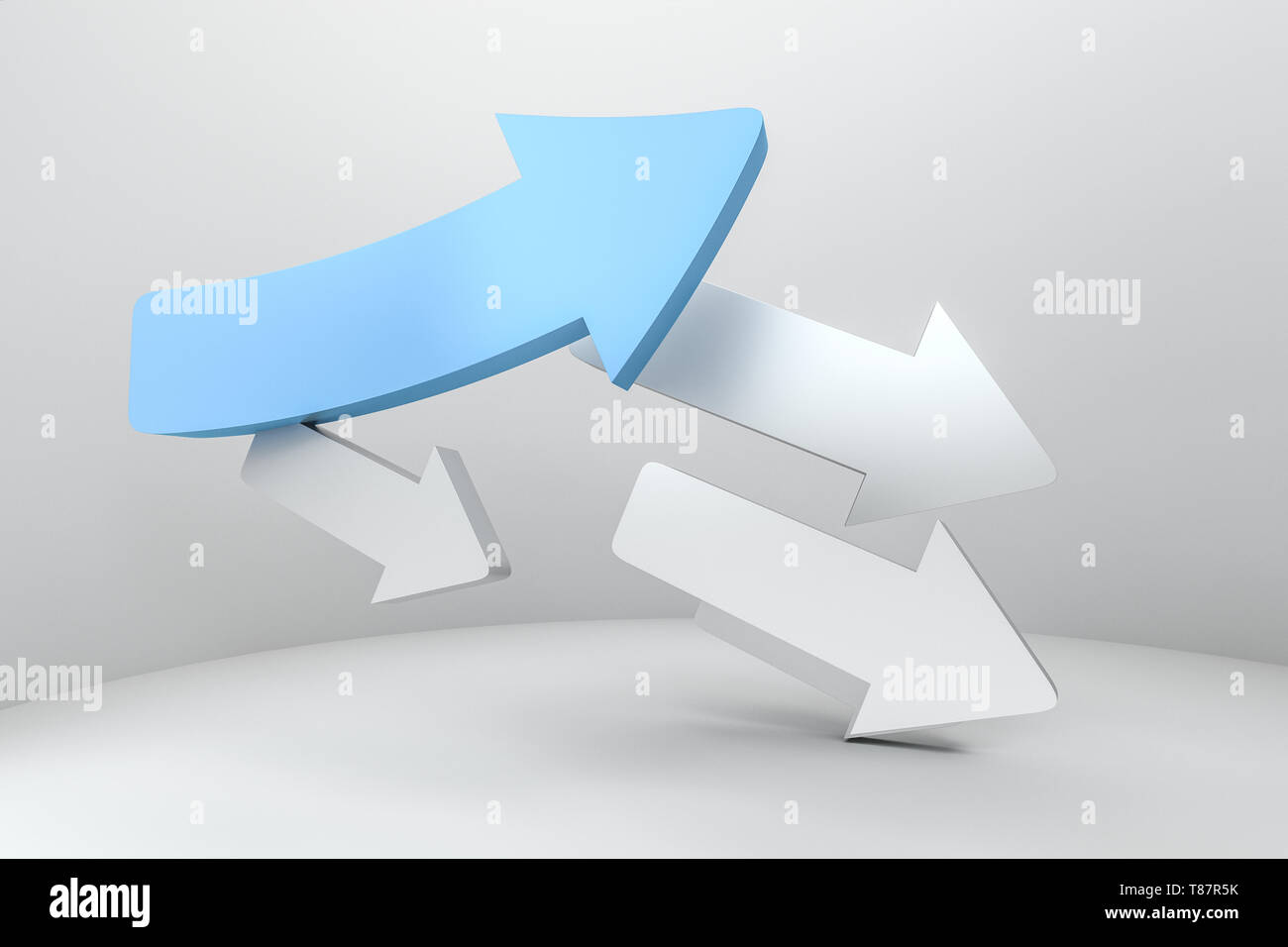 3d rendering, 3d model of arrow, the concept of development and ...