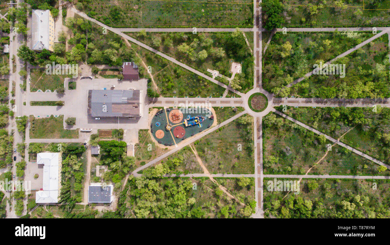 Aerial view park playground equipment hi-res stock photography and ...