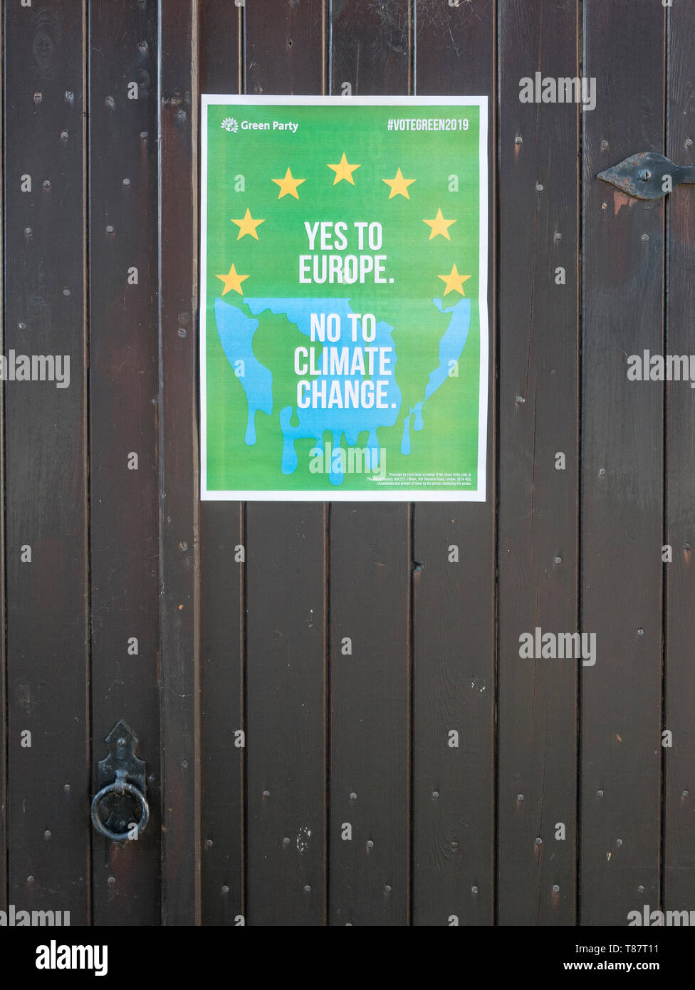 Green Party electioneering poster for 2019 European elections. EU ...