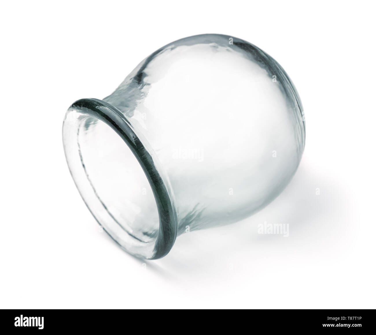 Single medical cupping glass isolated on white Stock Photo - Alamy
