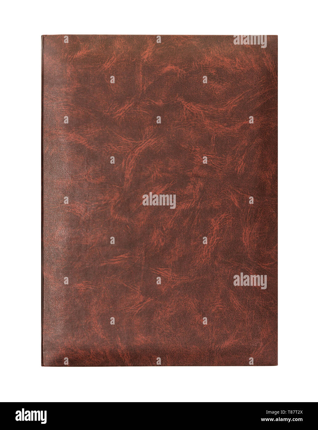 Front view of blank brown leather document folder isolated on white ...