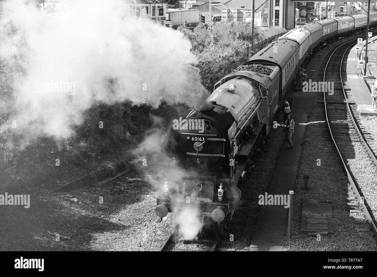 The tornado steam locomotive Black and White Stock Photos & Images - Alamy