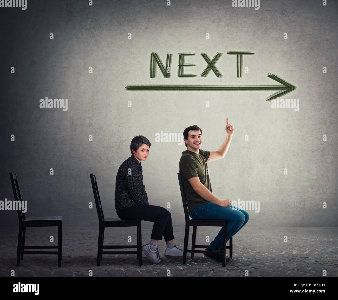 Person sitting on chair interview hi-res stock photography and images ...