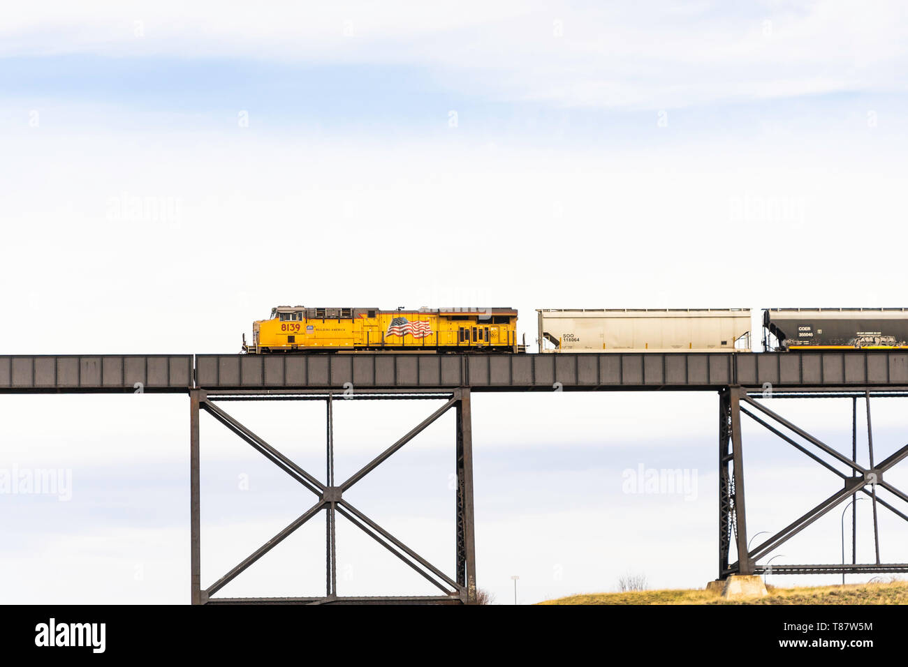 April 7 2019 - Lethbridge , Alberta Canada - Canadian Pacific Railway ...