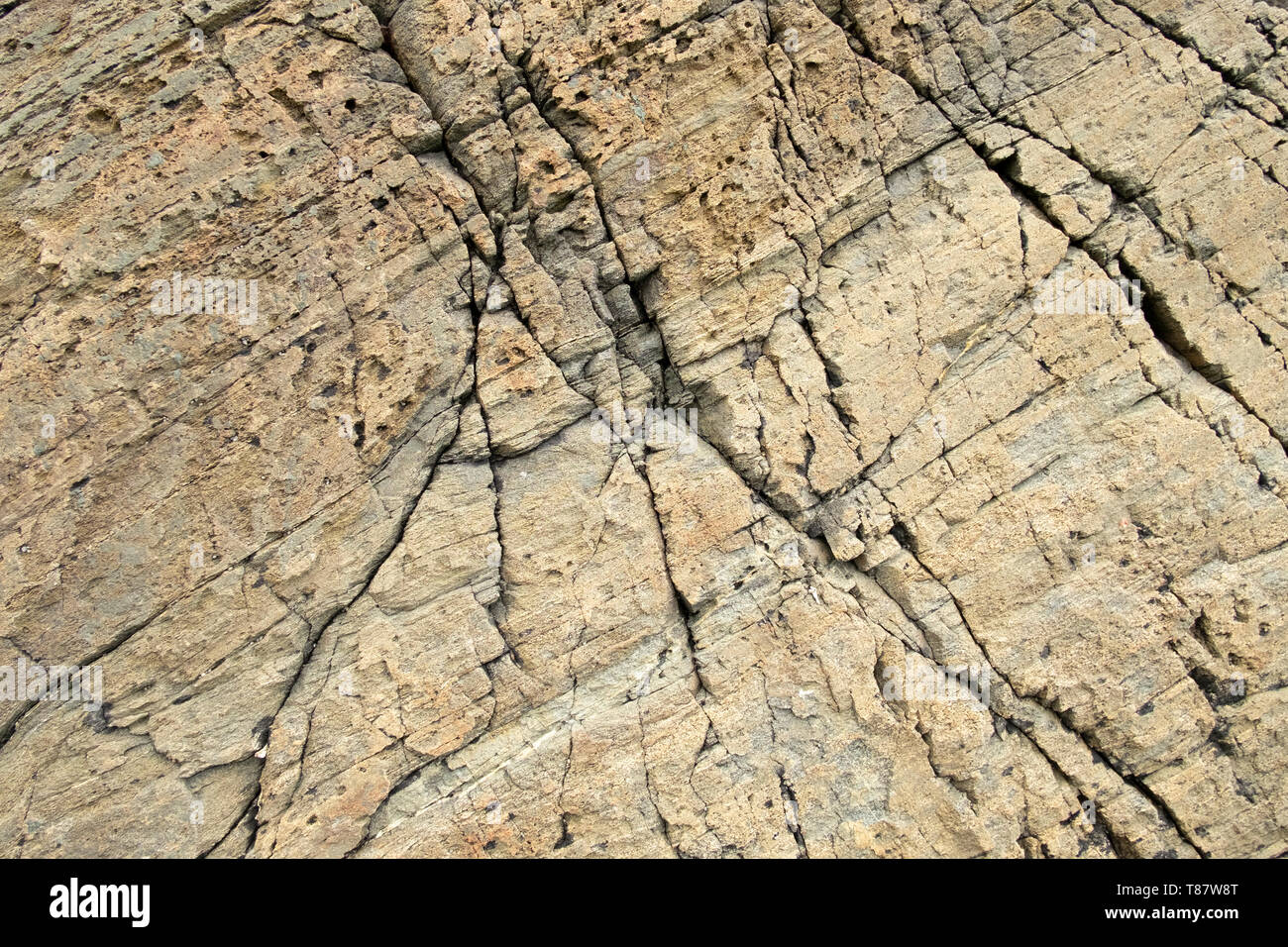 Grey rock with cracks hi-res stock photography and images - Alamy