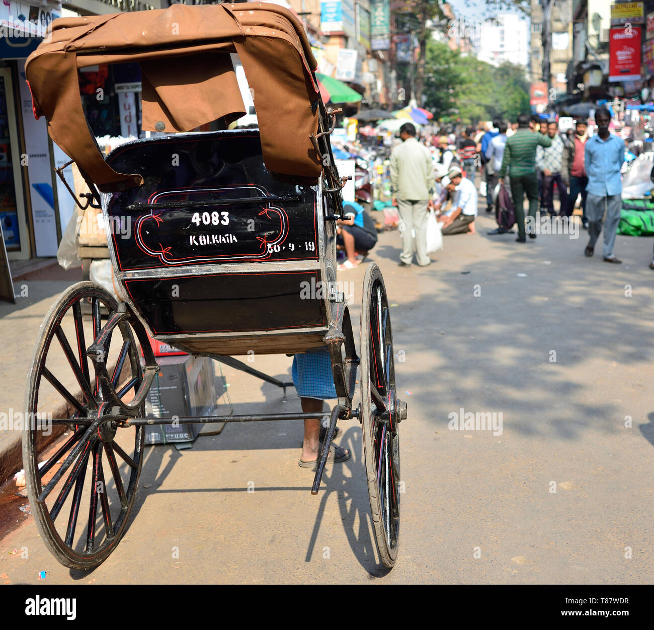 Rickshaw the best transport on crowded streets of Kolkata in the West ...
