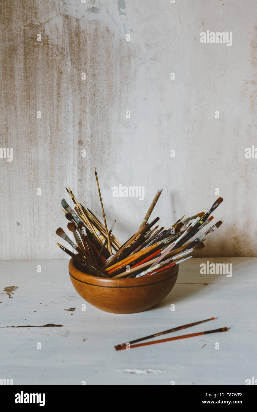 A collection of Artist's brushes. Art Culture Abstract Concept. Art ...