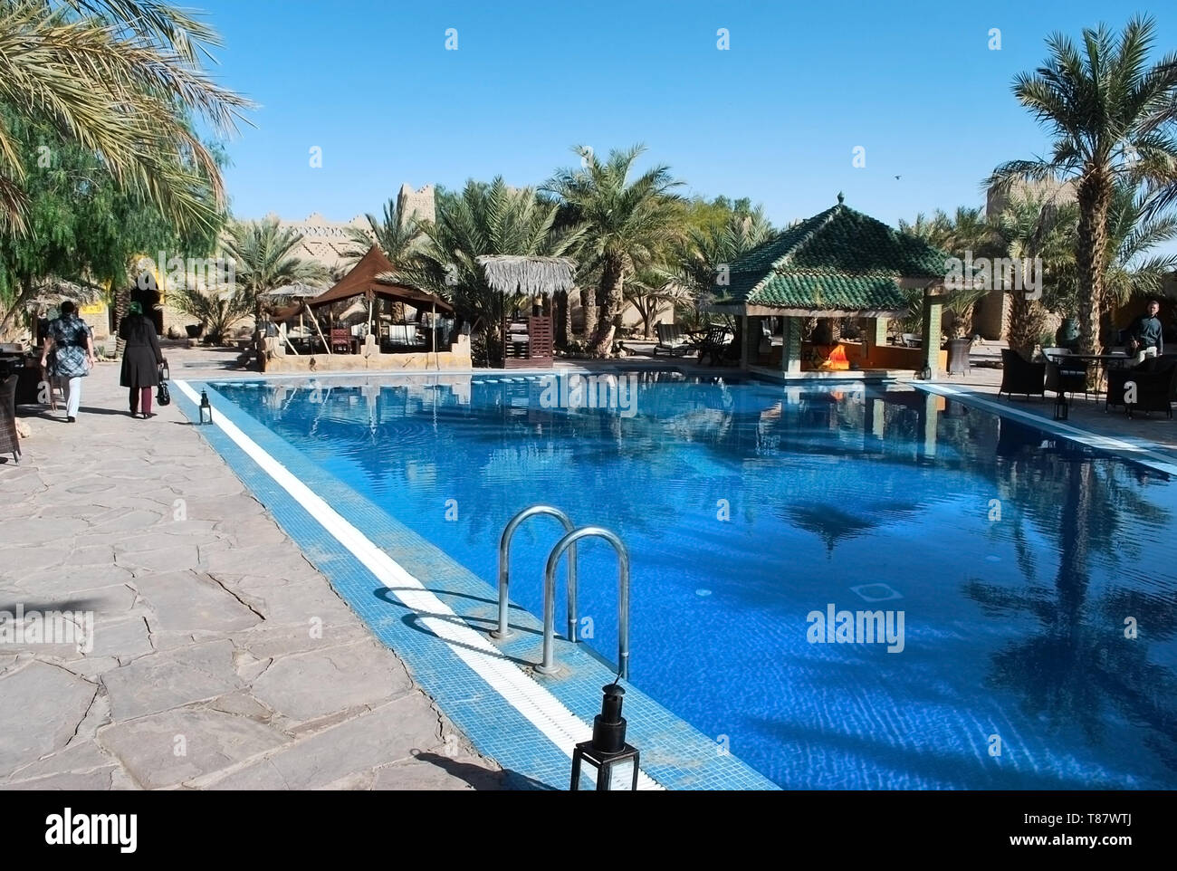 Swimming pool area of the hotel, Erfoud, Morocco Stock Photo - Alamy