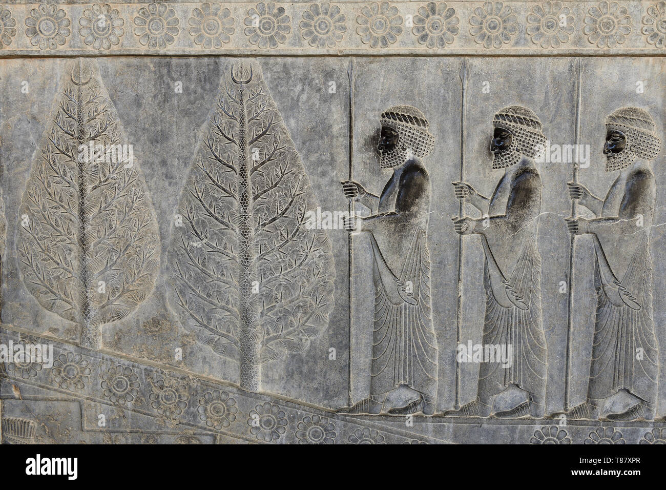 The beautiful reliefs in the ruins of Ancient Persepolis Complex of ...
