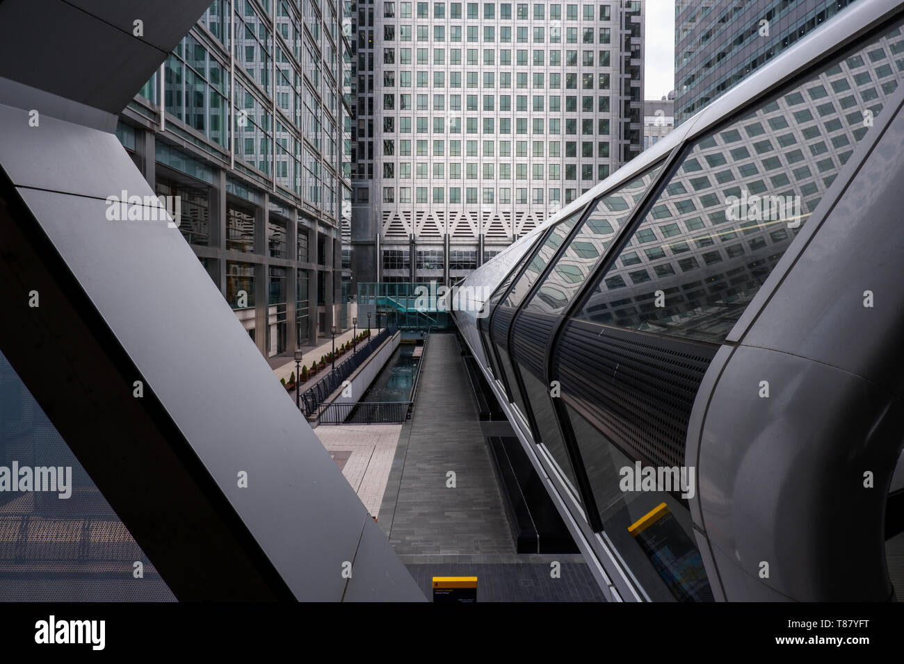 View from Crossrail Place of the Adams Plaza Bridge with the ...