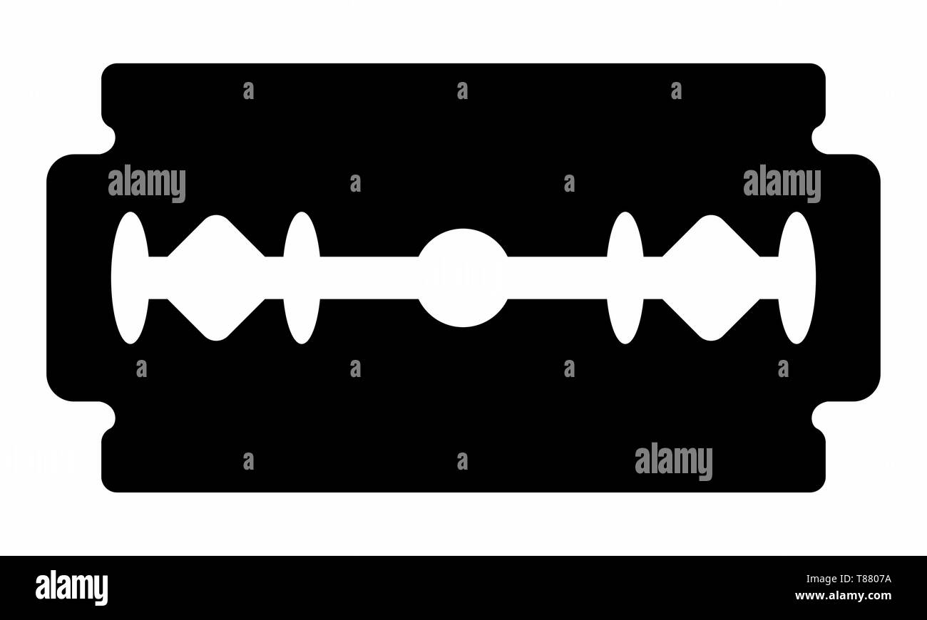 Razor blade dark silhouette isolated on white background Stock Vector ...