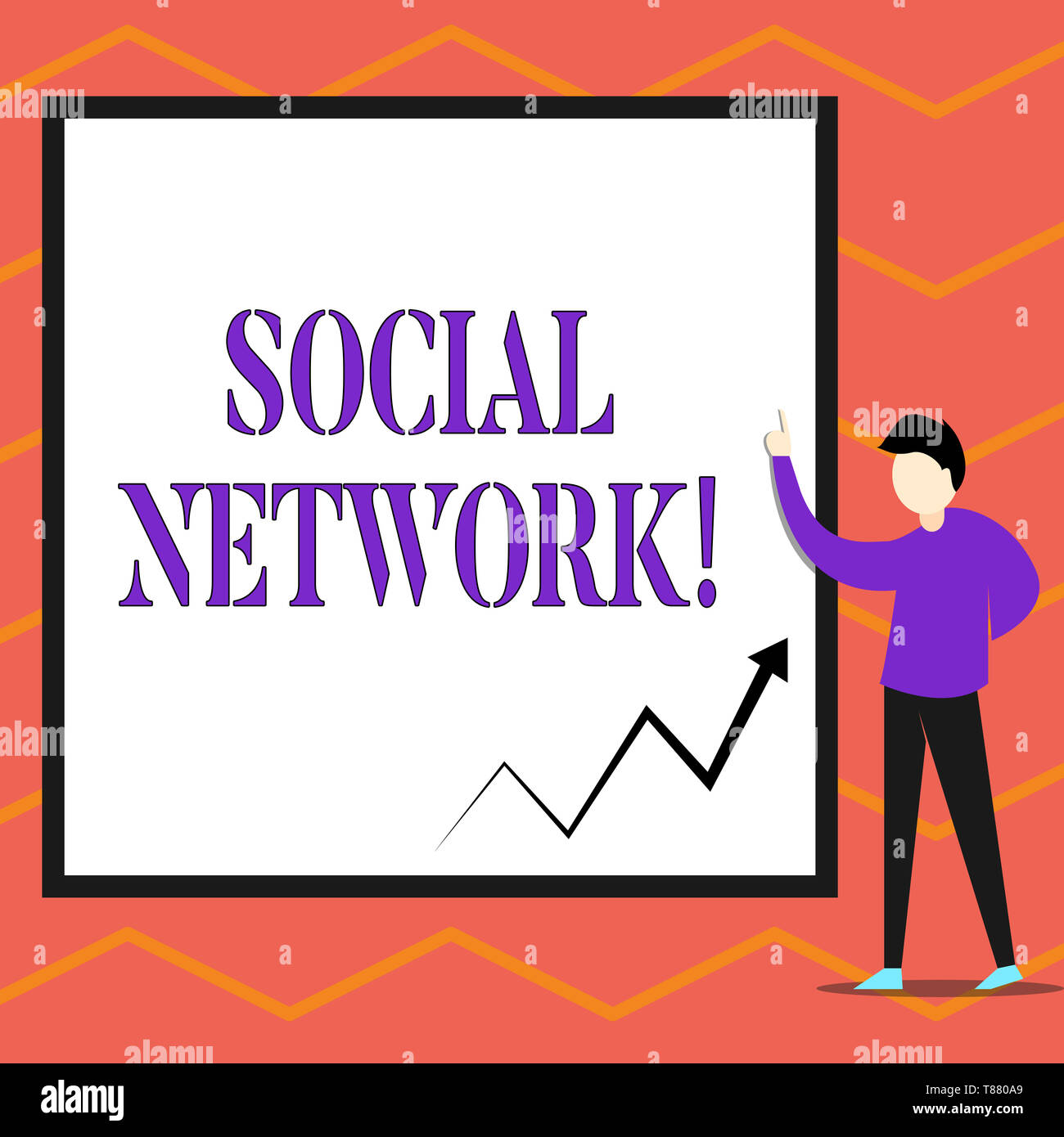 Writing Note Showing Social Network Business Concept For A Network Of Social Interactions And