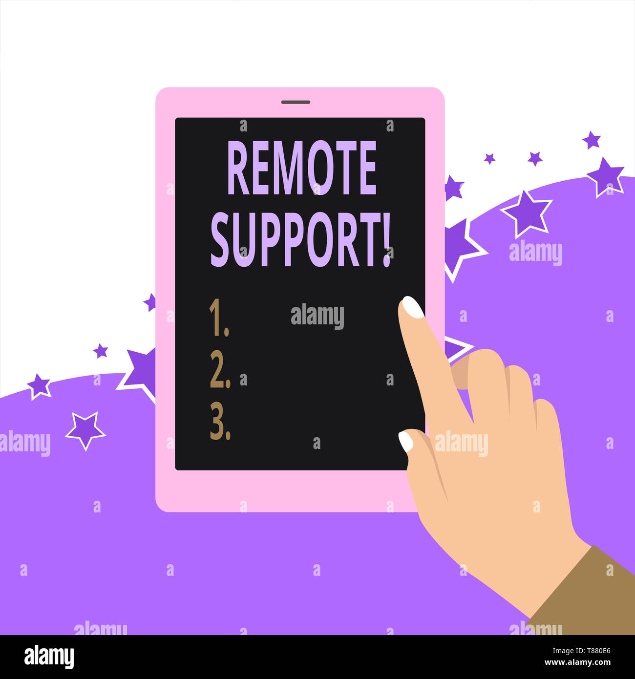 Handwriting text Remote Support. Conceptual photo help endusers to ...