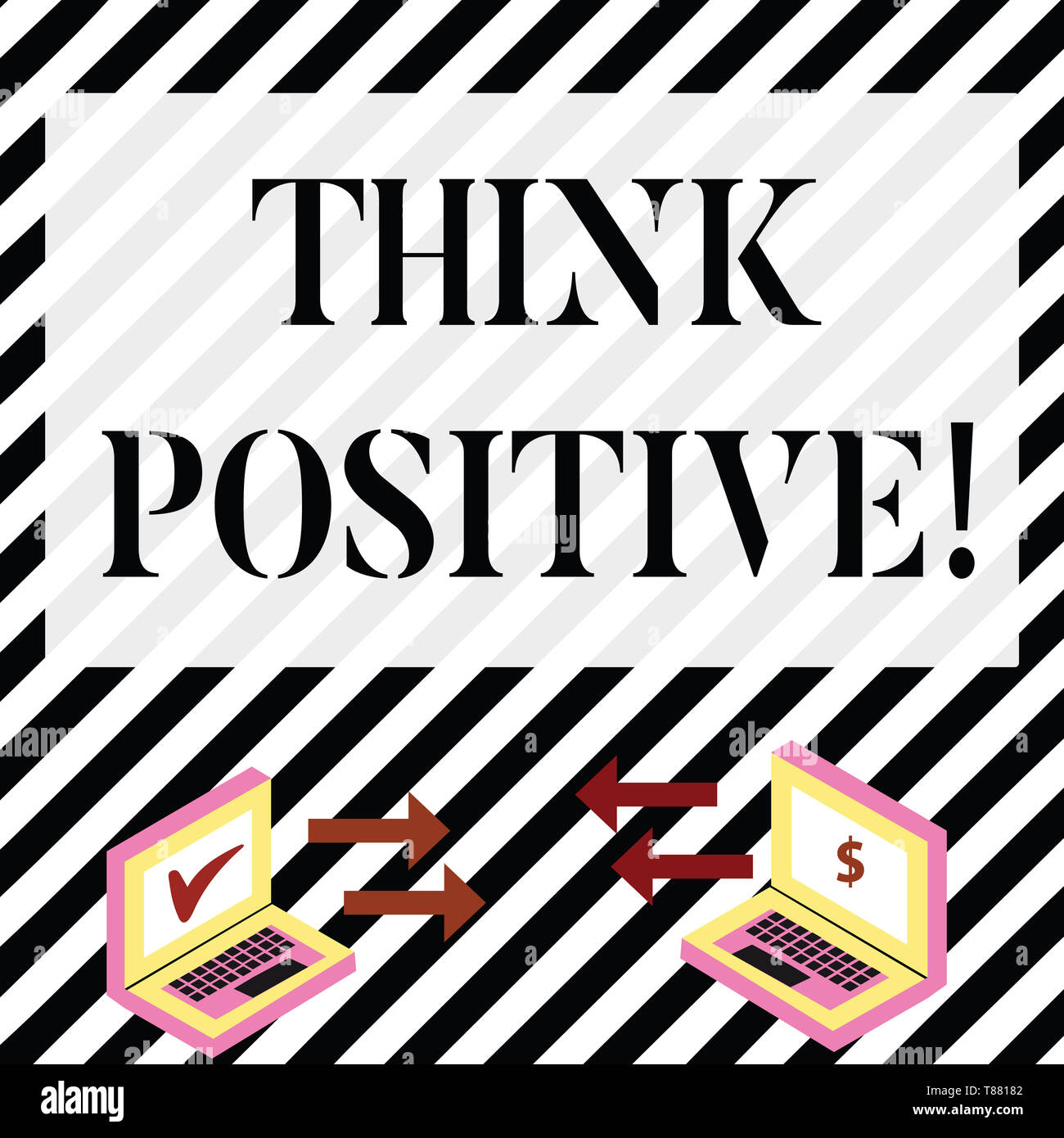 Writing note showing Think Positive. Business concept for to believe ...
