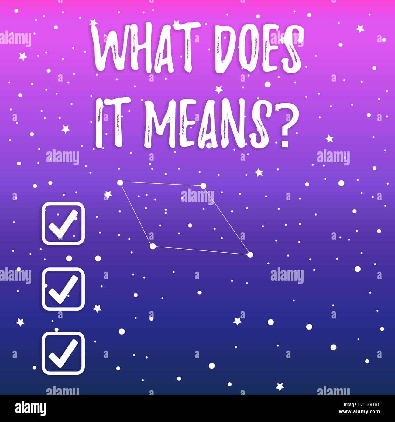 Handwriting text What Does It Means question. Conceptual photo asking ...
