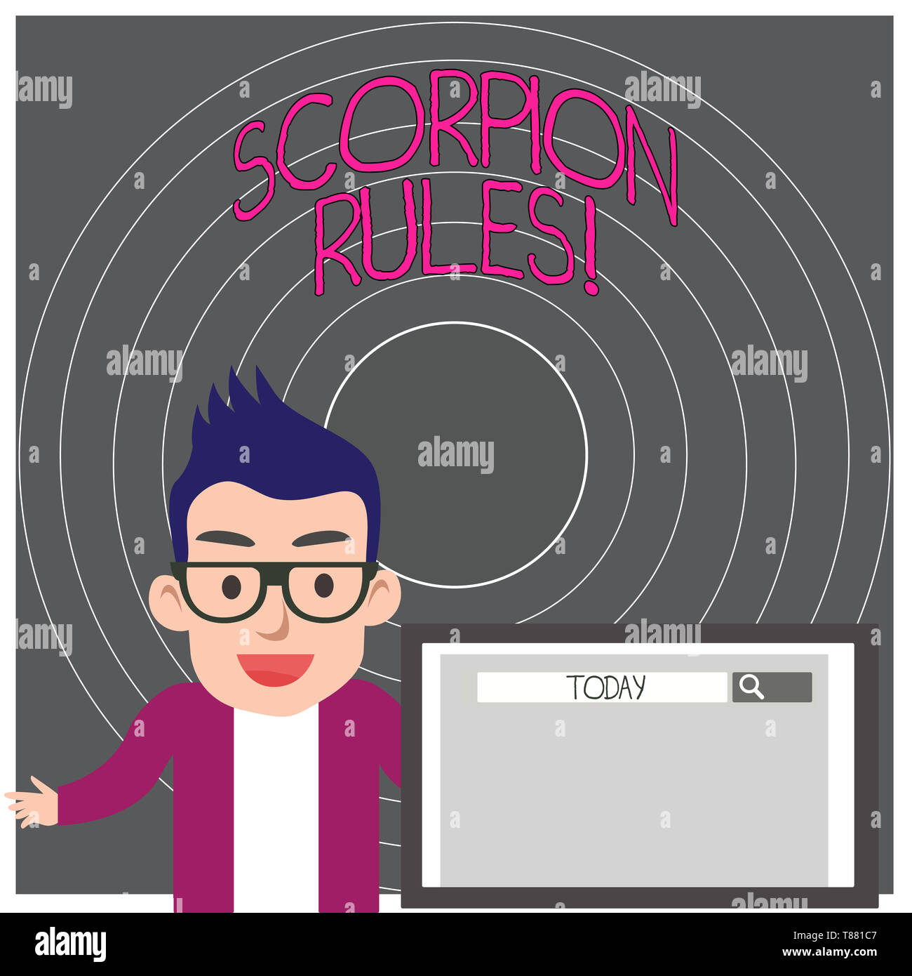 Writing note showing Scorpion Rules. Business concept for Dystopian ...