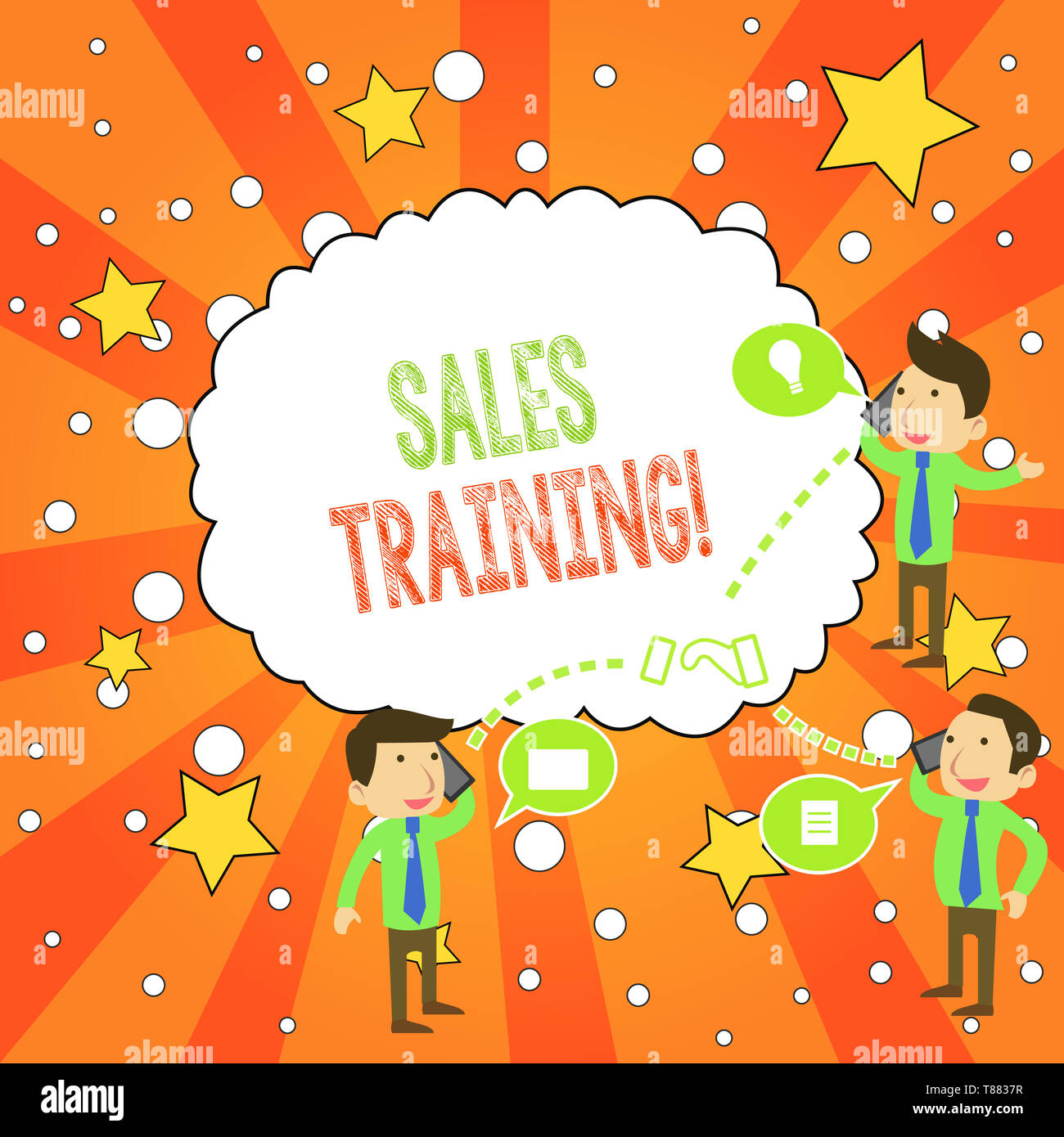 Writing note showing Sales Training. Business concept for train ...